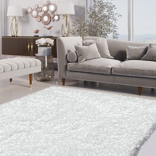 RugBerry Romance White Solid Shag Area Rug - Bed Bath & Beyond - 38288774