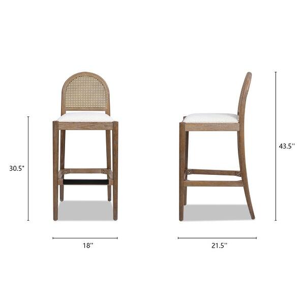 Panama Arched Cane Rattan Counter and Bar Stool (Set of 2) - Bed Bath ...