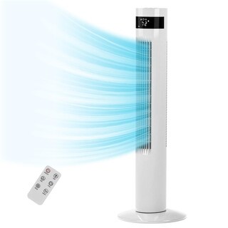 White 36" Tower Fan with Remote Control, 3 Modes, LED Display ...
