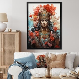 Designart "Emperor Ashoka Benevolent Portrait" Emperor Framed Canvas ...