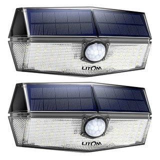 LITOM 120 LED Solar Lights Security Outdoor upgraded Solar Panel with 3 ...
