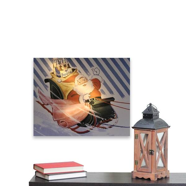 LED Back Lit Santa Claus Sleigh Pepsi Christmas Wall Art 15.75"x19.75 ...