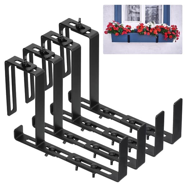 Deck Railing Adjustable Planter Box Brackets Window Box Brackets 2 Pair ...