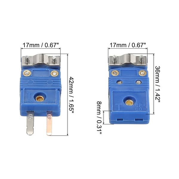 T Type Thermocouple Wire Connectors Male Female Plug Adapter with ...