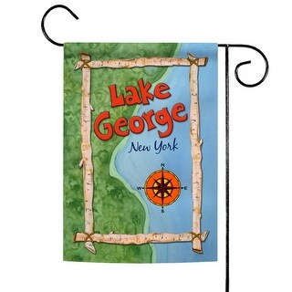 Green and Blue "Lake George New York"Outdoor Rectangular Mini Garden ...