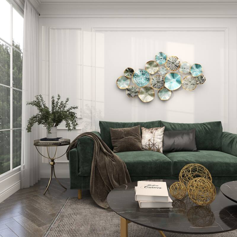 Multi Colored Metal 3D Overlapping Discs Plate Home Wall Decor ...