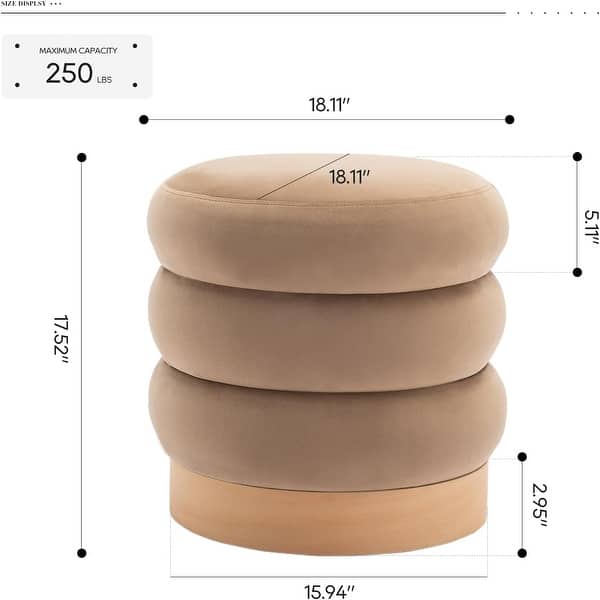 Modern Velvet Tufted Ottoman Footstool with Wood Base - Bed Bath ...
