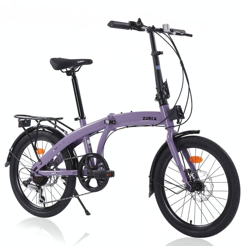 20" Folding Bike Steel Frame 7 Speed City Bike - Overstock - 42963166