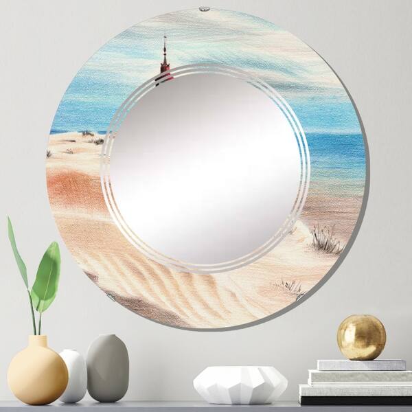 Designart 'Lighthouse By The Blue Ocean' Nautical & Coastal Printed ...