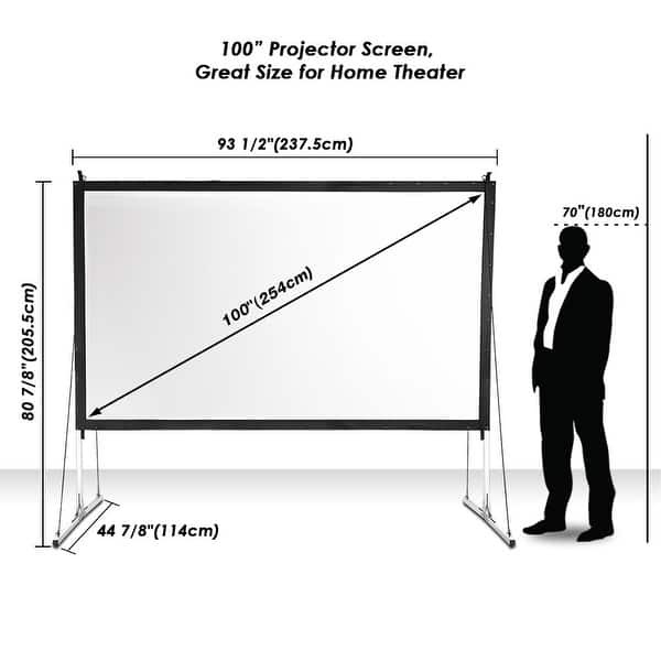 slide projector screen size