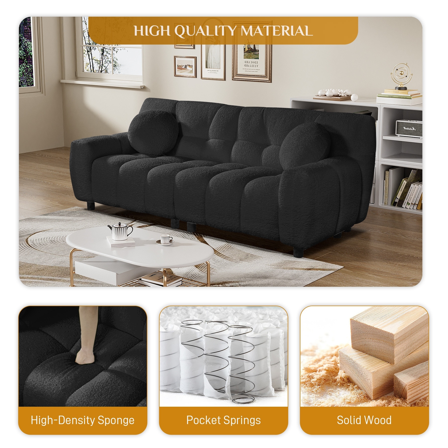 Teddy Boucle 2 Seat Cloud Deep Seat Sofa Couch for Living Room Bedroom On Sale Bed Bath Beyond 41207434