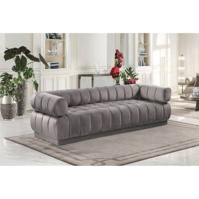 Chic Home Tofino Velvet Vertical Channel-quilted Sofa - Overstock ...