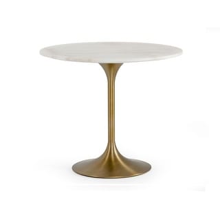 Modrest Collins Glam White Marble & Gold Dining Table - Bed Bath ...