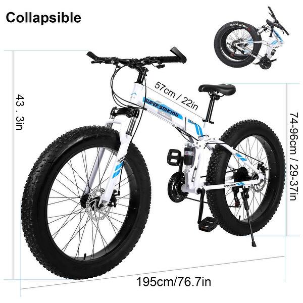 Fat Tire Mens Mountain Bike 17 Inch Medium High Tensile Frame Cycling ...