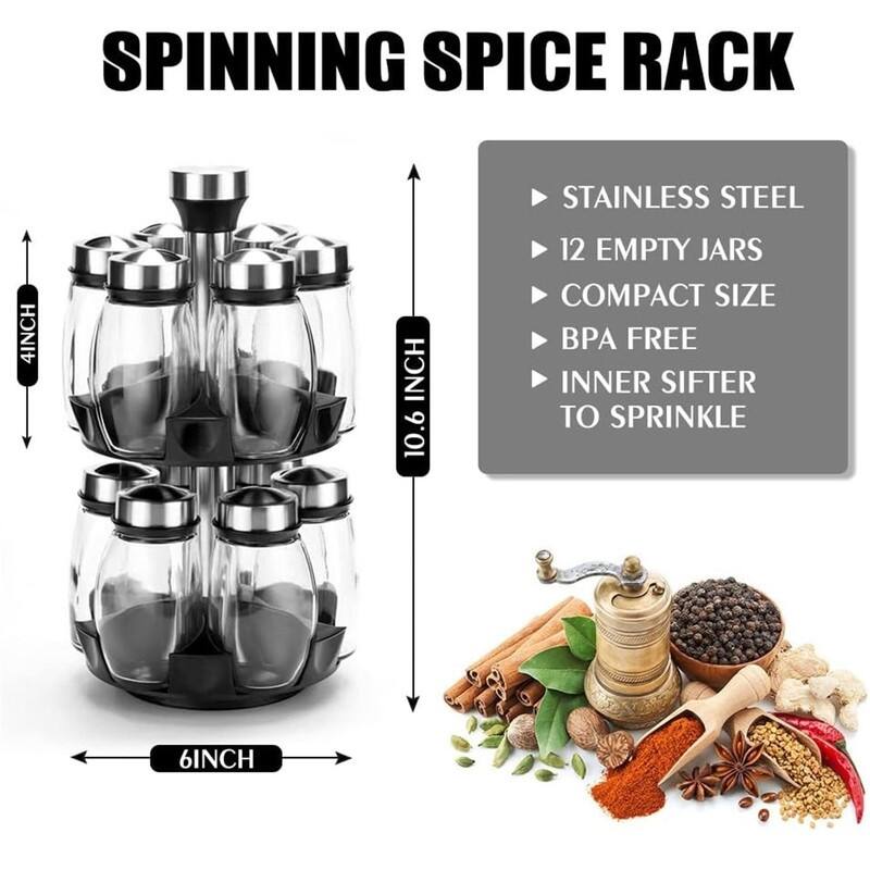 Rotating condiment rack storage rack, tabletop style, with 12 empty ...