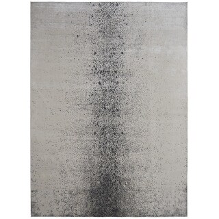 8' X 10' Ivory Gray And Black Abstract Power Loom Area Rug - 3'6" - Bed ...