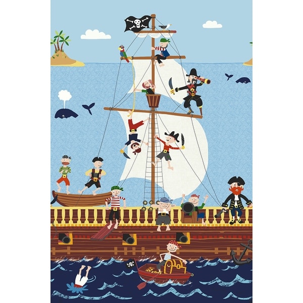 Seabrook Designs Ahoy Matey Unpasted Wallpaper Mural - 72 in W x 9 ft ...