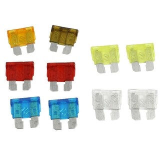 10 Pcs Assorted Color Car ATC Blade Fuses 5A 7.5A 10A 15A 20A 25A - Bed ...
