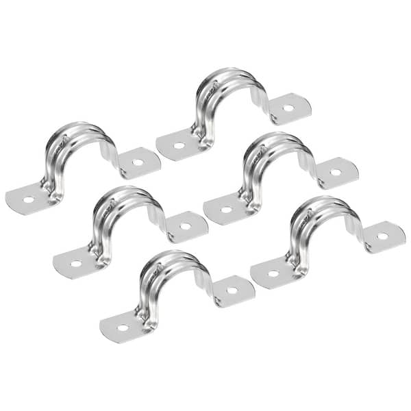 25Pcs Rigid Pipe Straps 2 Hole U-Shaped Bracket Tube Steel Pipe Clamps ...