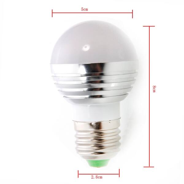 E27 3W LED RGB Light Bulb with Remote Control - White - Bed Bath ...
