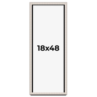 18x48 Shadow Box Frame Silver Real Wood Contemporary Shadowbox Display ...