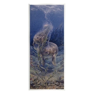 Stupell Shell Game Underwater Manatees Wall Plaque Art by Linda ...