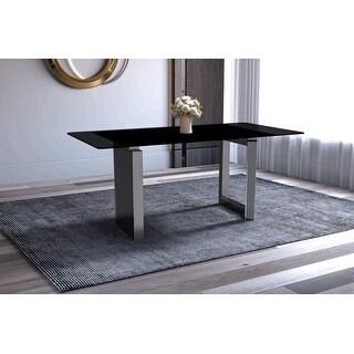 Astra Series Dining Table with Sintered Stone/Glass Top - Bed Bath ...