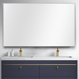 Modern Full-length Bathroom/Vanity Mirror - Silver - Bed Bath & Beyond ...