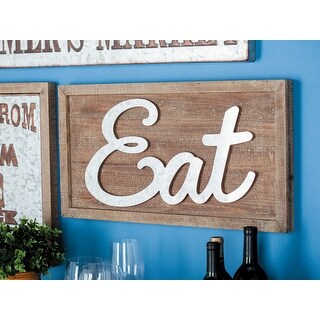 The Gray Barn Jartop Wood Metal 'Eat' Wall Sign - Bed Bath & Beyond ...