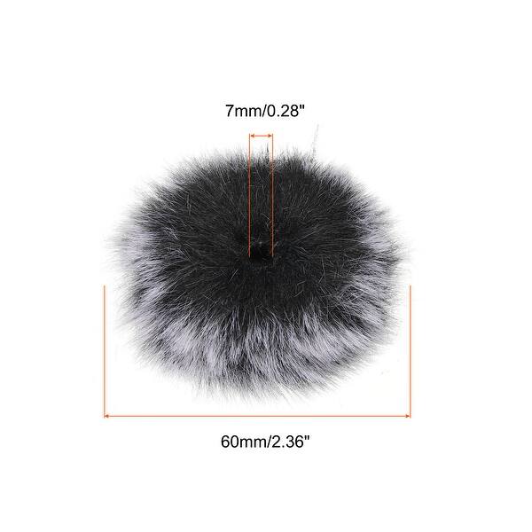Furry Microphone Windscreen 7mmx 60mm Mic Cover Windshield Black White ...