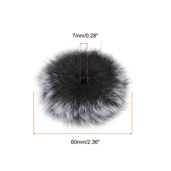 Furry Microphone Windscreen 7mmx 60mm Mic Cover Windshield Black White ...