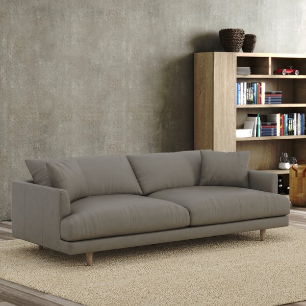 Milano Sofa Soft 100% Top Grain Leather 94.5" - 94.5 - Bed Bath ...