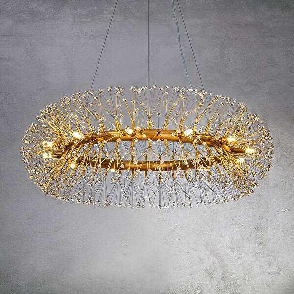CraftHome 12-lights Firework Crystal Chandelier In Ring Antique Bronze ...