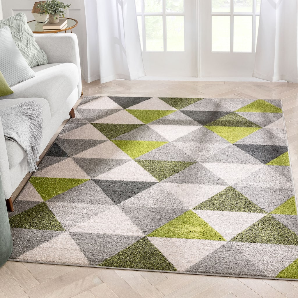 Well Woven Mid-century Modern Geometric Triangles Area Rug - 7'10" x 9 ...