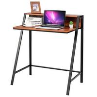 2 Tier Small Computer Desk Compact Home Office Desk Sturdy Workstation ...