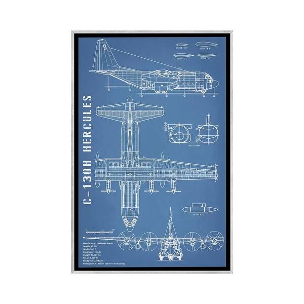 iCanvas "C-130 Hercules Airplane Blueprint - Portrait" by Action ...