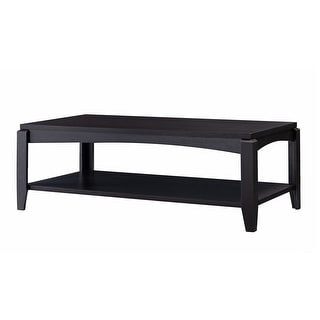 Wooden Coffee Table with Open Bottom Shelf and Chamfered Legs, Brown ...