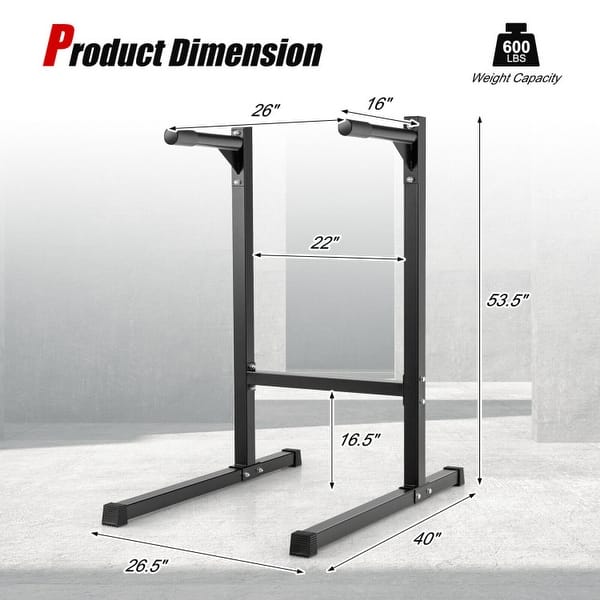 Multifunctional Dip Stand with Foam Handles for Home Gym - 40" x 26.5 ...