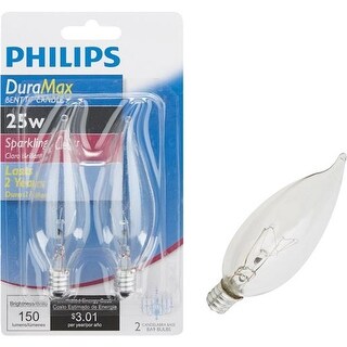 Philips Lighting Co 2Pk 25W Ba9 Cndlbra Bulb 168062 Unit: EACH - Bed ...