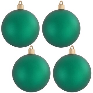 4ct Shamrock Green Shatterproof Christmas Ball Ornaments 4" (100mm ...