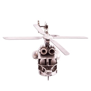 Novica Handmade Rustic Twin-Engine Helicopter Recycled Auto Parts ...