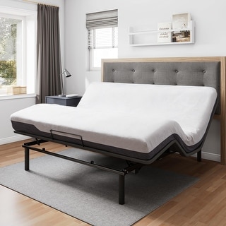 King Adjustable Bed Base, Adjustable Legs, Wireless Remote, Quiet Motor ...