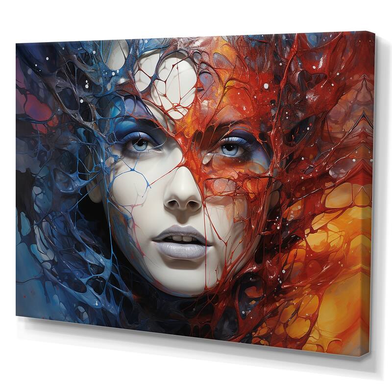 Designart "Surrealism Blue And Read Woman Impression" Surrealism Wall ...