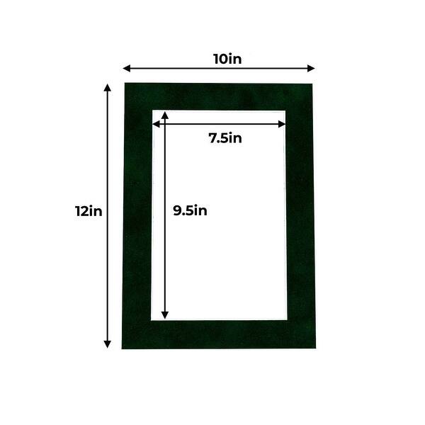 10x12 Mat for 8x10 Photo - Green Suede Matboard for Frames Measuring 10 ...