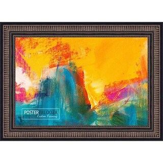 40x28 Traditional Black Complete Wood Picture Frame with UV Acrylic ...