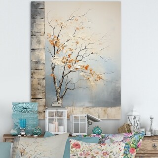 Designart "Beige Trees Oak Solitude" Tree Oak Wall Art - Bed Bath ...