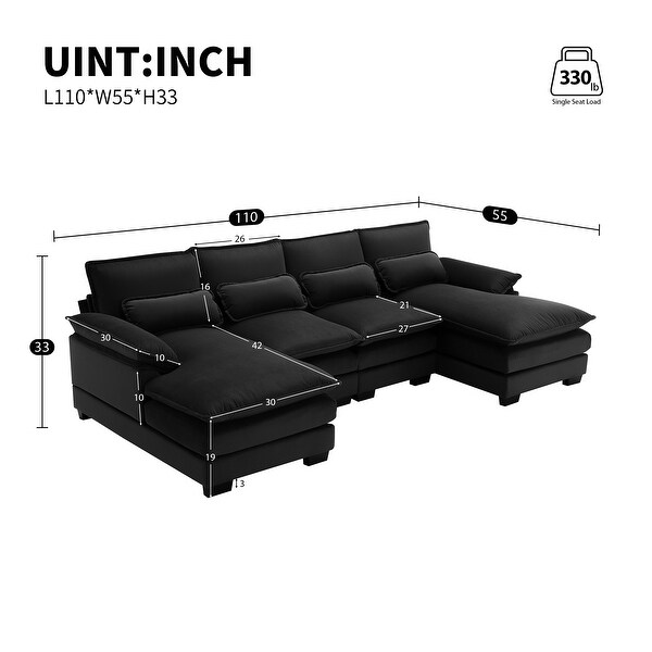 Double Chaise Lounge Sofa U shaped Sleeper Sofa Symmetrical Sofa On Sale Bed Bath Beyond 40532676