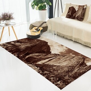Designart 'Yosemite Waterfall Panorama' Seashore Area Rug - Bed Bath ...