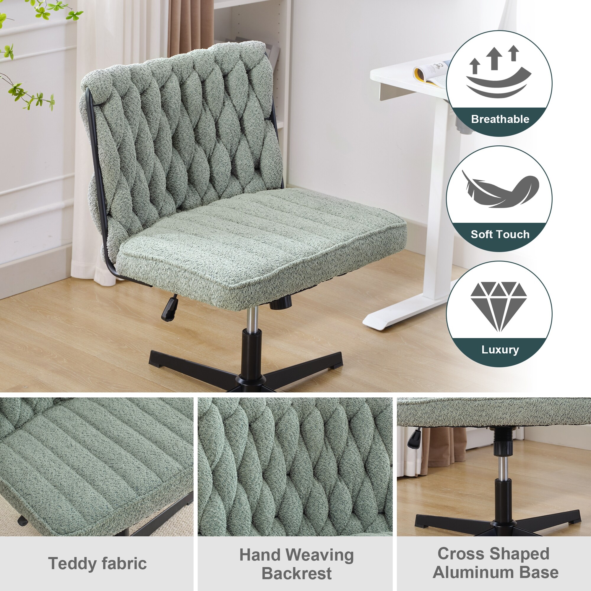 Armless Office Desk Chair No Wheels for Home Office Bedroom Study and Vanity Bed Bath Beyond 40906859