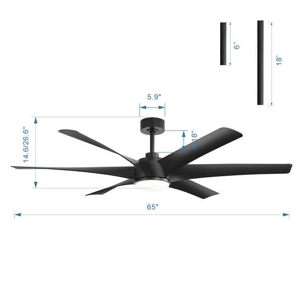 65-in Gold Large Indoor Ceiling Fan with Light Remote-6 blade - Bed Bath & Beyond - 39584251